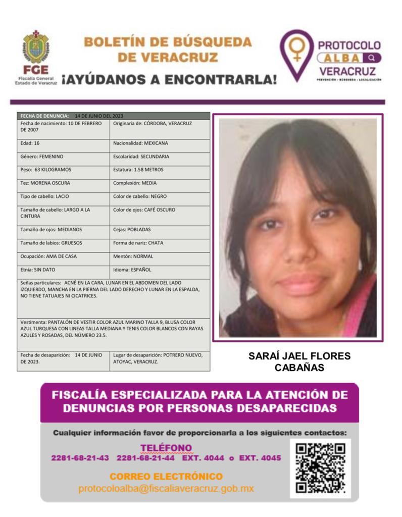 SARAÍ JAEL FLORES CABAÑAS – Fiscalía General del Estado de Veracruz