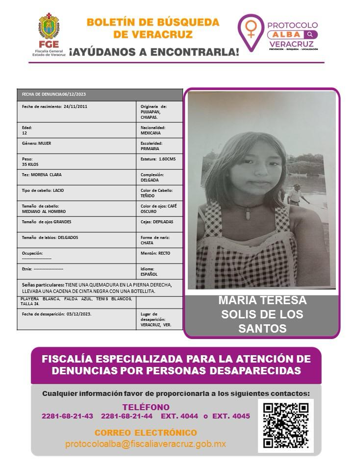 MARIA TERESA SOLÍS DE LOS SANTOS – Fiscalía General del Estado de Veracruz